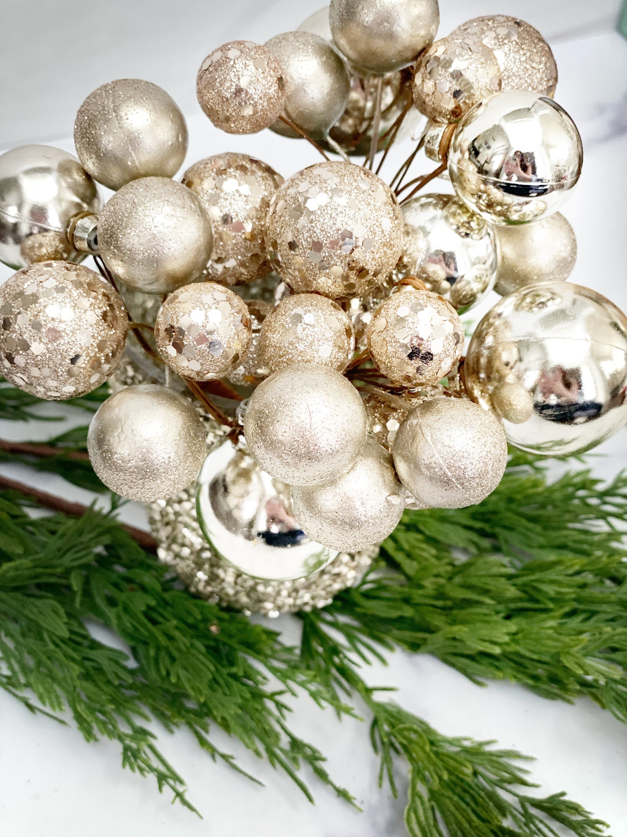 Champagne Snowball Pick 8"H – Oh La La Decor
